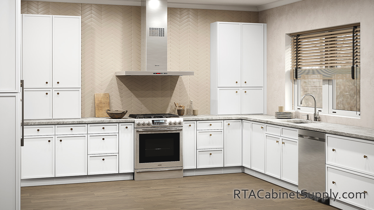 York Slim White Shaker - Ready to Assemble Kitchen Cabinets